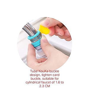 HUAFEI Faucet telescoptor, 720 degree splash faucet water filter made of soft PVC rubber, bamboo carbon zeolite and carbon for faucet nozzles, 3 only (Blue, pink, green)