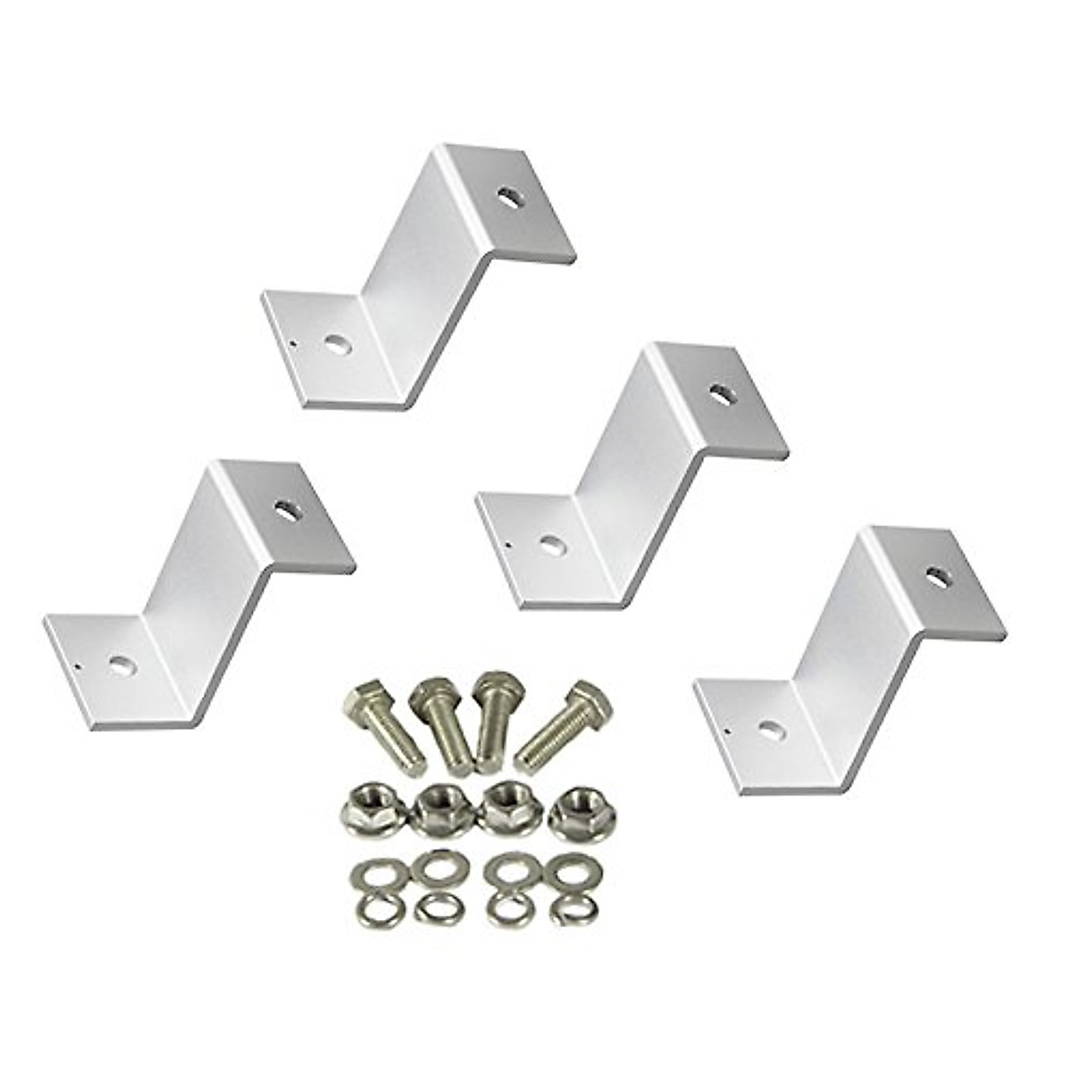 TEKTRUM 2.125" TALL Z BRACKET SOLAR FLUSH MOUNT KIT SUPPORTING LARGE & SMALL SOLAR PANELS- SET OF 4