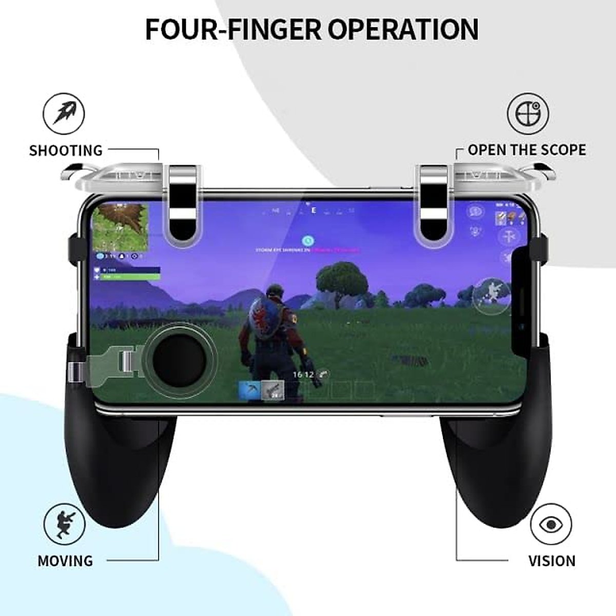 YFP Integrated Handheld Mobile Game Controller Compatible with Apple and Android Phones Mobile Controller L1R1 Mobile Game Trigger Joystick Gamepad