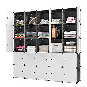 KOUSI Large Cube Storage -14"x18" Depth (25 Cubes) Organizer Shelves Clothes Dresser Closet Storage Organizer Cabinet Shelving Bookshelf Toy Organizer,70"x18"x70"