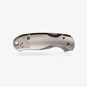 Flytanium Lotus Titanium Scales Compatible with Spyderco Para 3 EDC Knife (Titanium Stonewash)