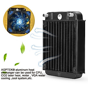 AGPtek 12 Pipe Aluminum Heat Exchanger Radiator for PC CPU CO2 Laser Water Cool System Computer