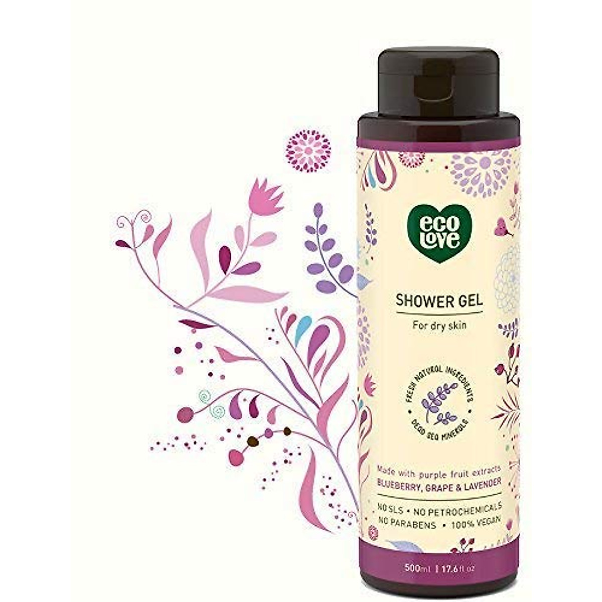 ecoLove - Natural Shampoo, Conditioner & Moisturizing Body Wash, With Organic Lavender Extract - No SLS or Parabens - Vegan and Cruelty-Free