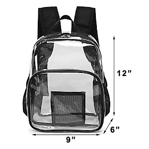 MAXPAND Stadium Approved Clear Backpack Mini Waterproof Transparent Backpack for Sports, Events and Beach, Black, XR-2125