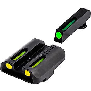 TruGlo TFO Tritium Fiber Optic Handgun Laser Sight Accessories Set with Rear Colors, Fits Glock 17/17L, 19, 22, 23, 24 Models and More, Yellow Light