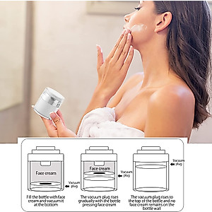 Airless Pump Jar, Set of 2 Cream Jar Vacuum Bottle, Vacuum with Lid Can Refill Cosmetics Containers, Clean and Hygienic(30ml)