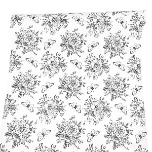 SimpleLife4U Easy Apply Shelf Liner Removable Furniture Paper Decorative Workspace Organizers Sofa Tables, Black-White Peony Butterfly, 17.7 Inch by 9.8 Feet