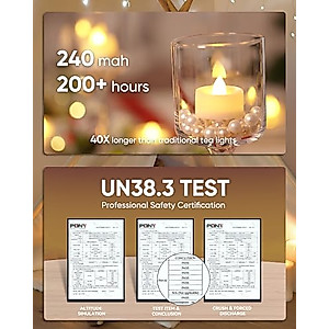 Homemory Value 100Pack Flameless LED Candles Tea Lights Battery Operated, 200+Hours Electric Fake Candles Tealights for Votive, Halloween, Pumkin, Ofrenda, Diya, Table Decor, Funeral, Christmas
