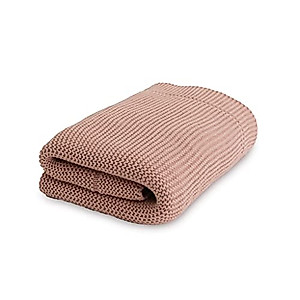 Natemia Knitted Baby Receiving Blanket, Ultra Soft Organic Cotton 30”x 40” Stroller and Nap Time Toddler Blanket
