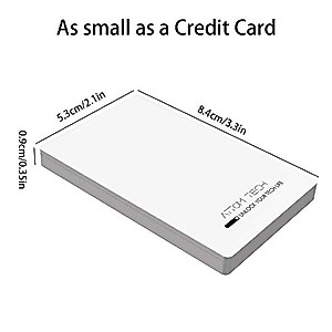 Attom Tech USB Output Super Slim Power Bank Ultra Thin 3000mAh Portable Charger, Micro USB and USB-C Dual Input Ports Mini External Phone Battery Pack Small Emergency Phone Power Backup (White)