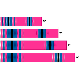 White Water Archery Fluorescent Neon Pink with Blue Cresting Traditional 8 Color Arrow Wraps 15Pc Choose Length Width (5, 75)
