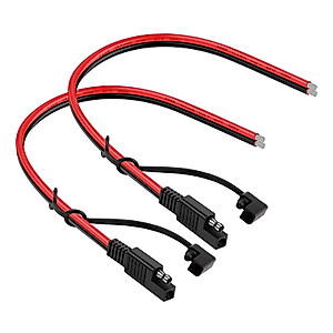iGreely 2Pack SAE Extension Cable SAE Quick Connector Disconnect Plug for RV Trolling Motor Solar Panel (14AWG)