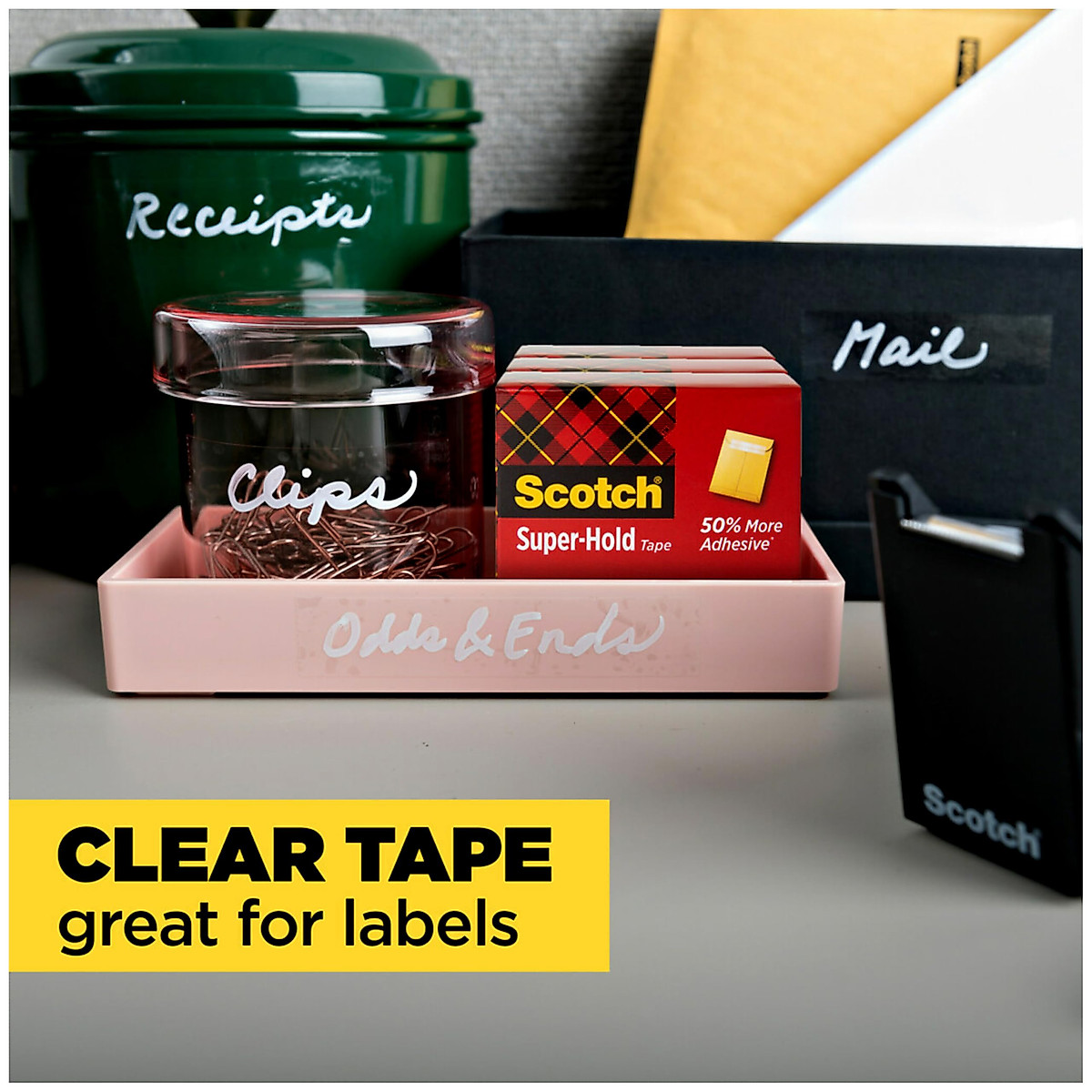 Scotch Super-Hold Tape, 6 Rolls, 50% More Adhesive, Trusted Favorite, 3/4 x 800 Inches, Boxed (700S6)