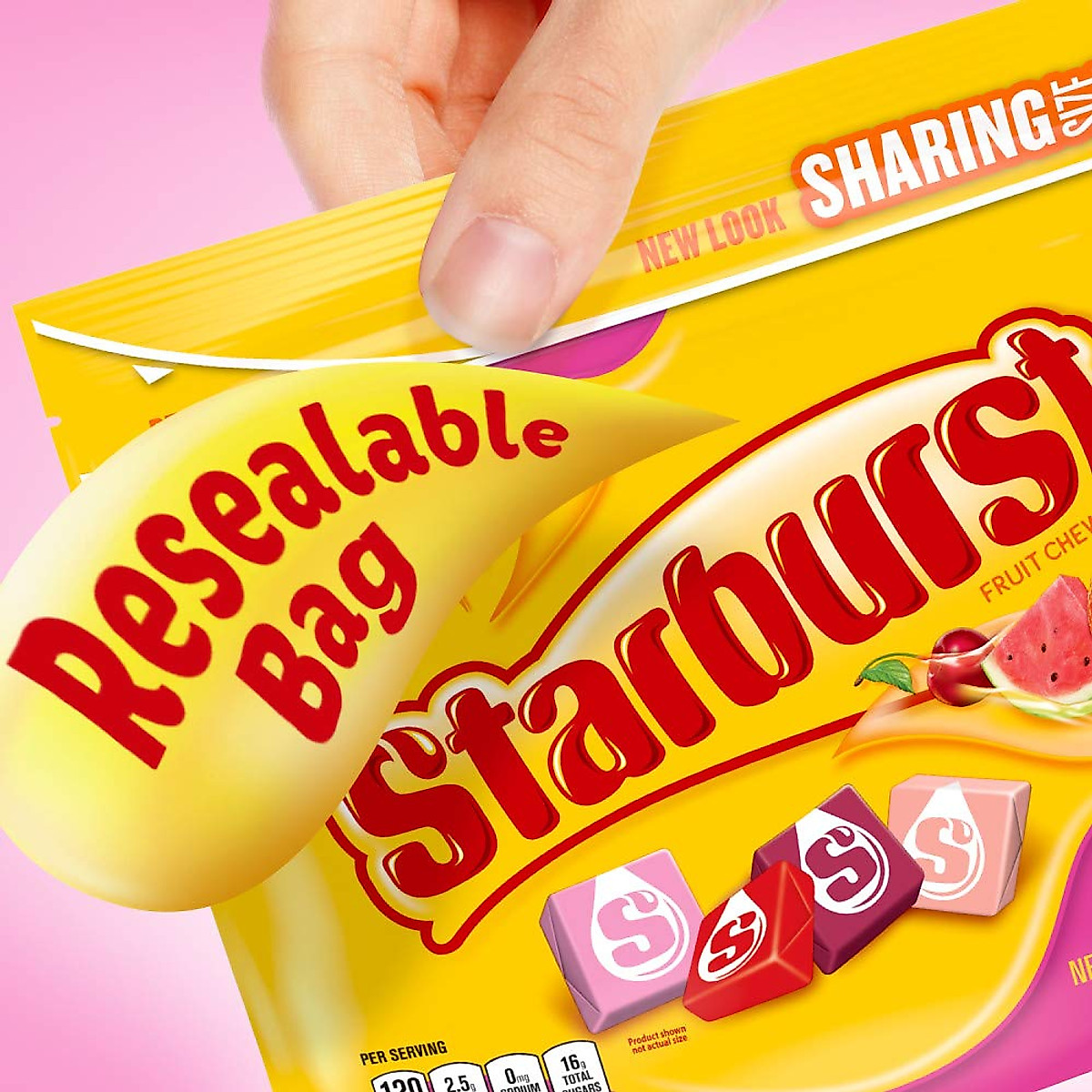 STARBURST FaveReds Fruit Chews Summer Candy, Sharing Size, 15.6 oz Resealable Bag