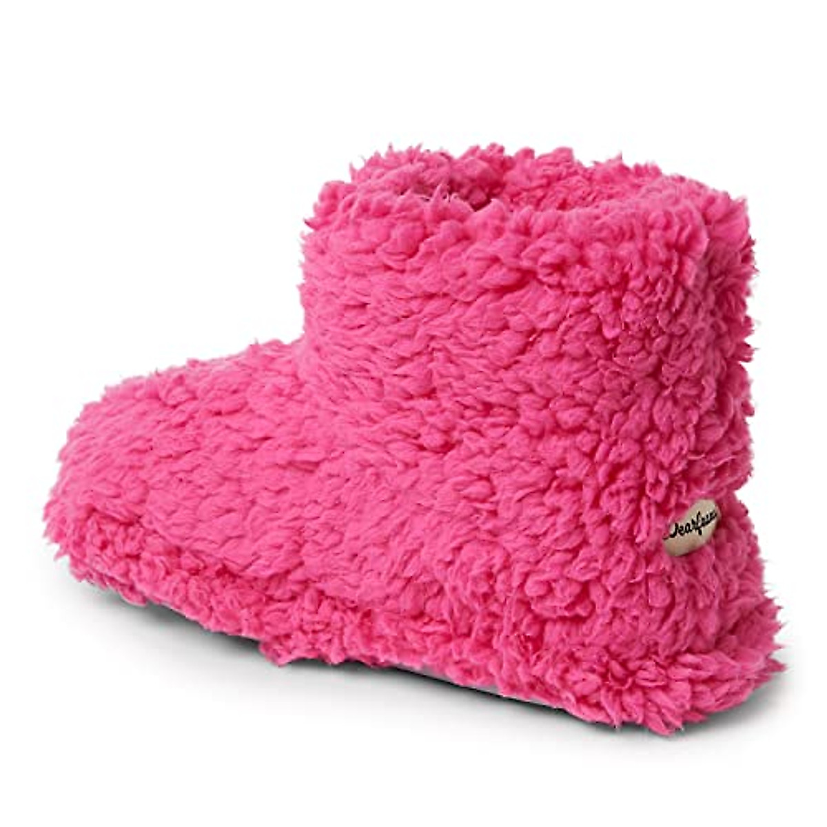 Dearfoams Kids Tate Washable Fuzzy Bootie Slipper, Paradise Pink, US 7-8 Unisex Toddler