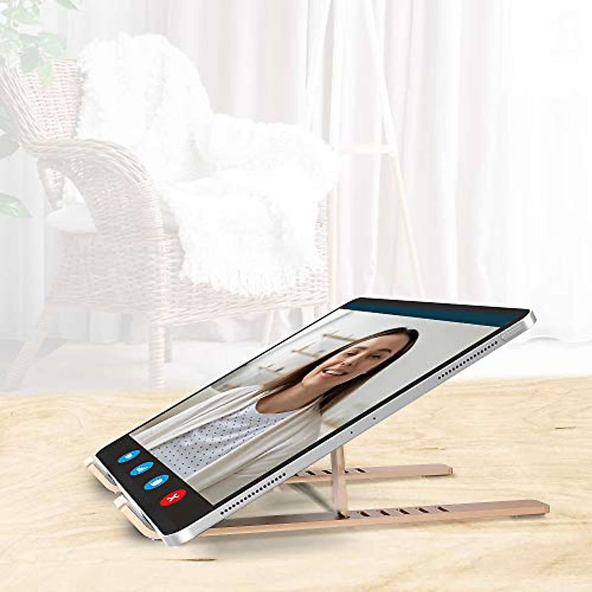 Aduro U-Rise Steel Ergonomic Laptop Stand Adjustable Height Aluminum Monitor Stand Riser Compatible with 10-15.6" Laptop Gold