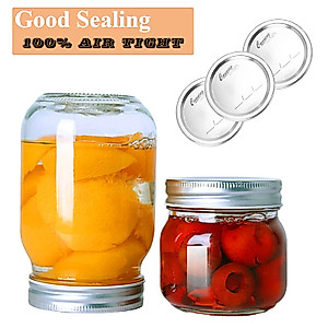 100-Count, Regular Mouth Canning Lids for Ball, Kerr Jars - Split-Type Metal Mason Jar Lids for Canning - Food Grade Material, 100% Fit & Airtight for Regular Mouth Jars