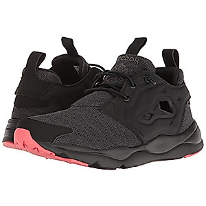 Reebok Women's Furylite Sole Running Shoe, Black/Gravel/Fire Coral, 5 M US