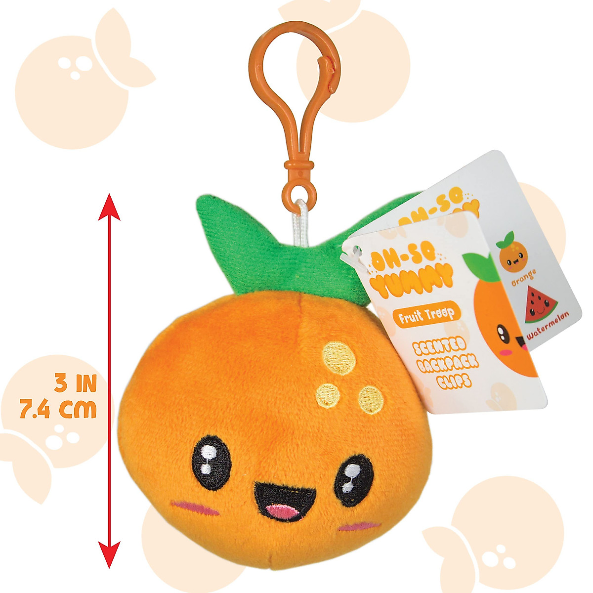 Scentco Fruit Troop Backpack Buddies - Scented Plush Toy Clips (Orange)