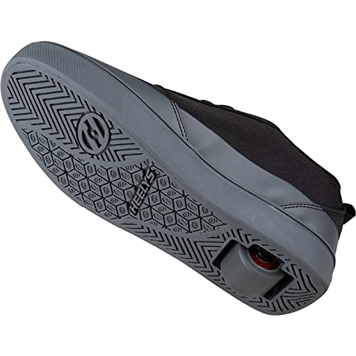 HEELYS Pro 20 1/2 FLD (Little Big Kid/Adult) Wheeled Heel Shoe, Black/Charcoal, 5 US Unisex