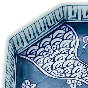 Arita Ware Plate, Plate, Twisted Crest Berry Set (1 Platter, Approx. 9.4 x 9.1 x 2.0 inches (24 x 23 x 5 cm), 5 Plate Plates, Approx. 5.5 x 1.2 inches (14 x 3 cm)