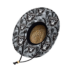 FOCO unisex adult Nfl Team Logo Floral Sun Straw Hat, Team Logo, One Size US