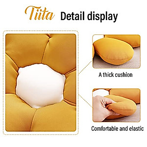 Tiita Flower Pillow Daisy Flower Shaped Throw Pillow 20 inch Decorative Pillows Flower Floor Pillow Seating Cushion Cute Throw Pillows for Bedroom Living Room Office Sofa Chair, Yellow