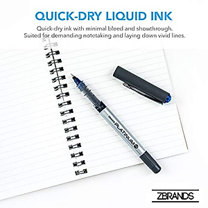 ZBRANDS // Platinum Roller Pens, Pack of 12, 0.5mm Micro Point Rollerball (Blue)