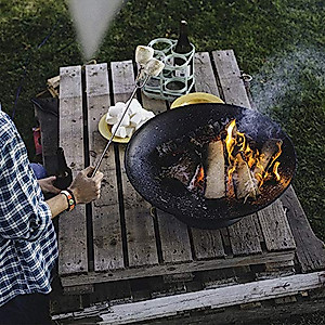 Marshmallow Roasting Sticks 15 Pack Extendable 32 Inch Telescoping Marshmallow Skewers & Hot Dog Forks with Wooden Handle Storage Bag for Campfire BBQ Backyard Fire Pit