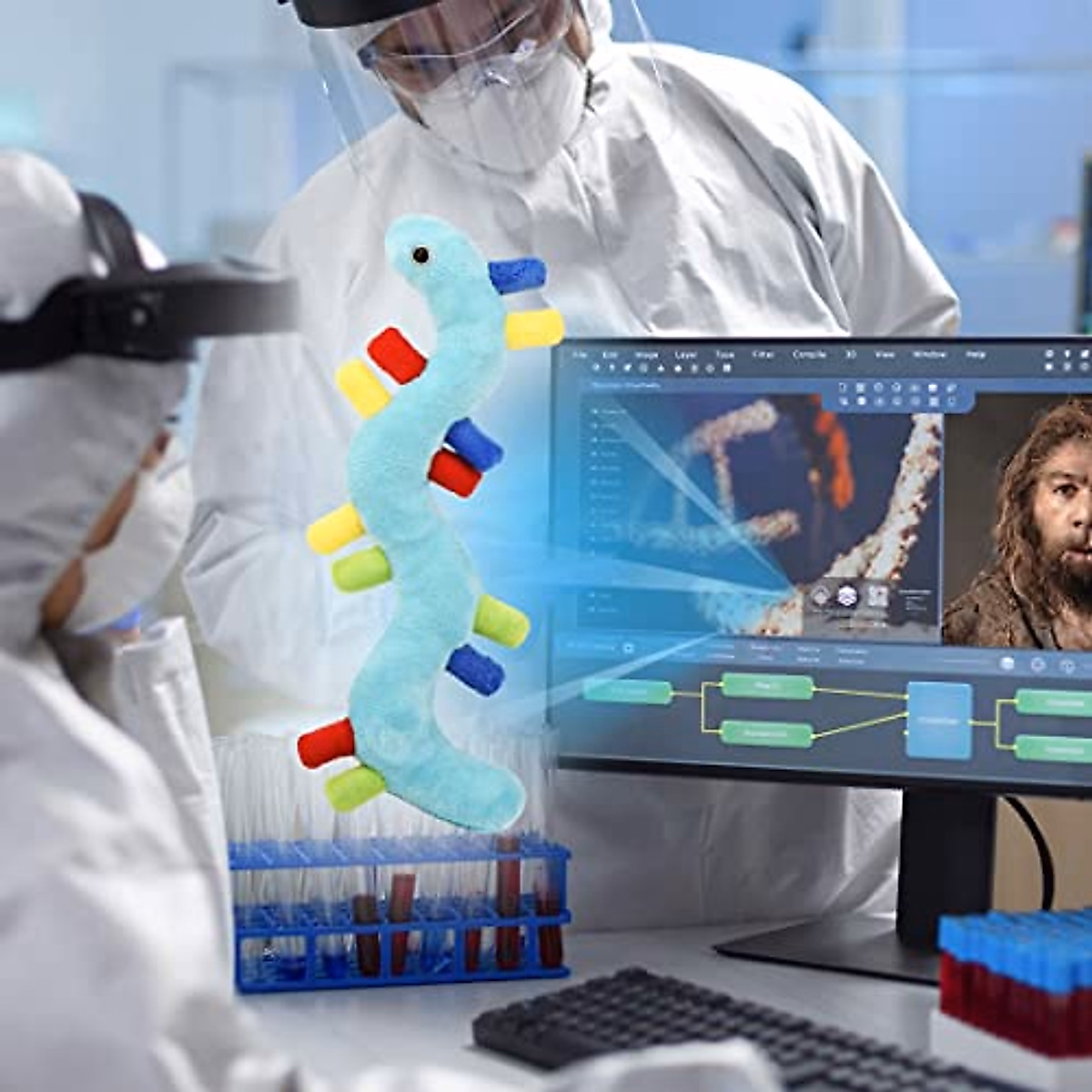 GIANTmicrobes RNA Plush - Learn About The World of Genetics with This Educational Gift, Realistic Model with Info Card, for Family, Friends, Scientists, Doctors, Ancestry Fans, Students and Educators