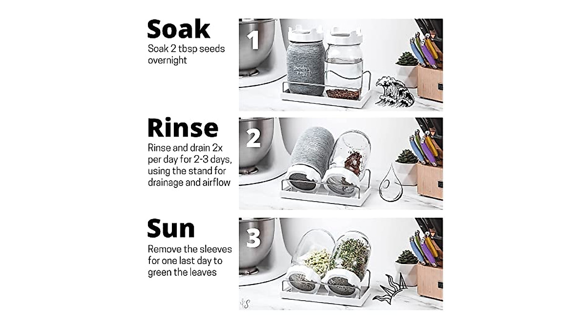 Sun & Sprouts Complete Sprouting Kit for Fresh Organic Sprouts