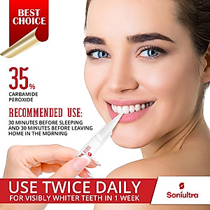 Teeth Whitening Pen 4-Pack, Brighten Your Smile in Just 1 Week with Tooth Whitening Pens – Fast, Gentle, Enamel Safe 35% Carbamide Peroxide Whitening Gel for White Teeth in Mess Free Applicator Pens