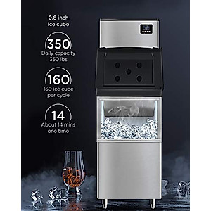 ADT Commercial Ice Maker Stainless Steel Industrial Modular ETL Approved Professional Refrigeration Equipment (370LBS)