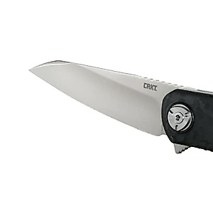 CRKT Mah-Hawk EDC Folding Pocket Knife: Assisted Opening Everyday Carry, Liner Lock, Glass Reinforced Nylon Handle with Reversible Pocket Clip 6535,Black