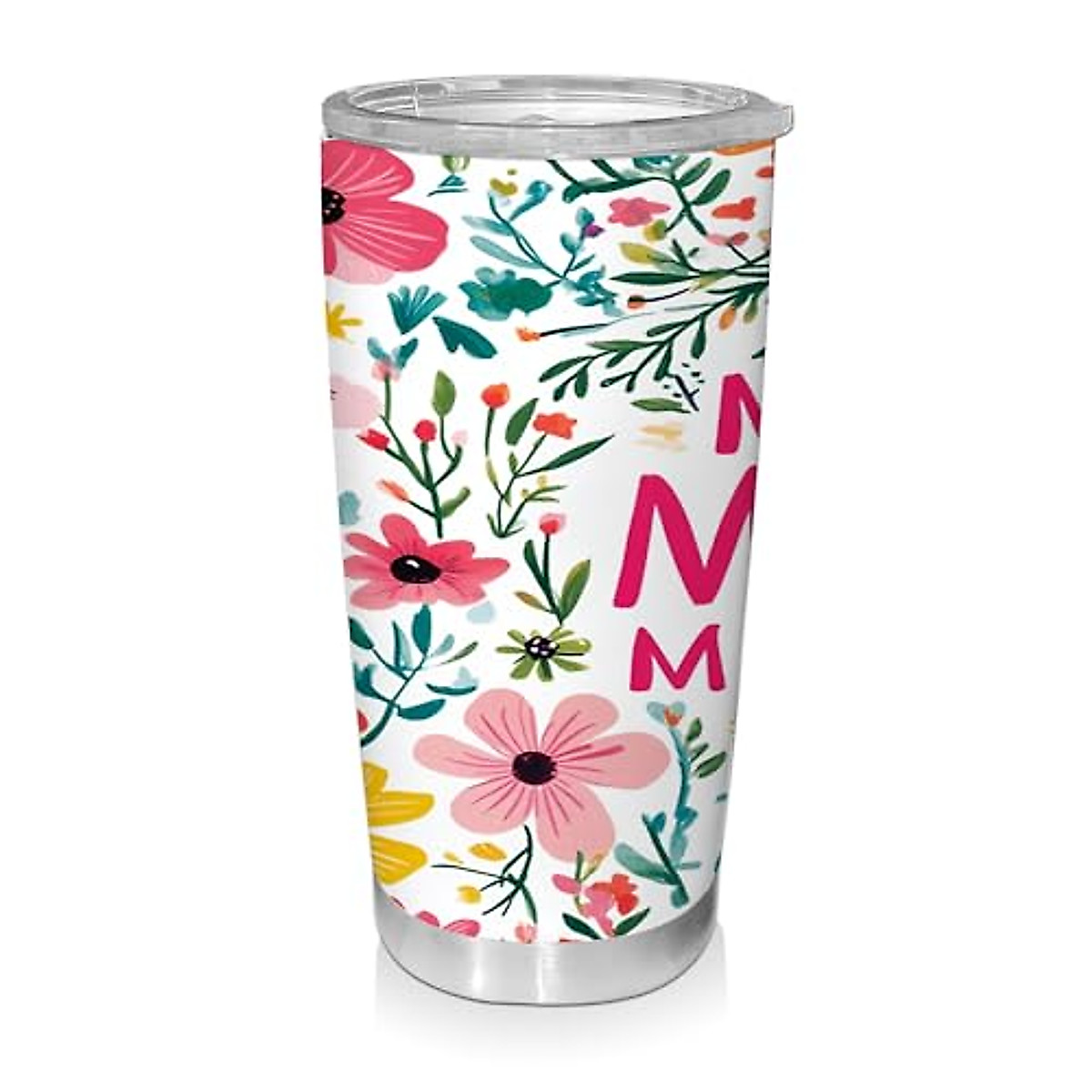 FOCIUZTA 20oz Colorful Floral Tumbler with lid, Travel Coffee Cup, Ideal for Easter, Mother Day, and birthday gifts