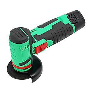 HuaShuani Cordless Angle Grinder, Rechargeable Electric Cutting Machine Angle Grinder, 12V Mini Portable Brushless 19500RMP, 2 Batteries, for Plastic/Pipe/Drywall Cutting and Grinding, Green