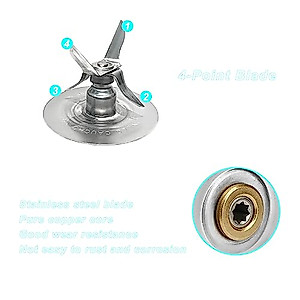 for Oster Blender Replacement Parts Blender Ice Crusher Blade with Jar Base Cap and Two Rubber O Ring Sealing Ring Gasket, Compatible with Oster Osterizer Blenders Accessories