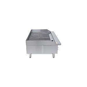 Kratos 48" Commercial Gas Charbroiler - Countertop 4-Burner Stainless Steel Grill, 140,000 BTU Output (29Y-003)