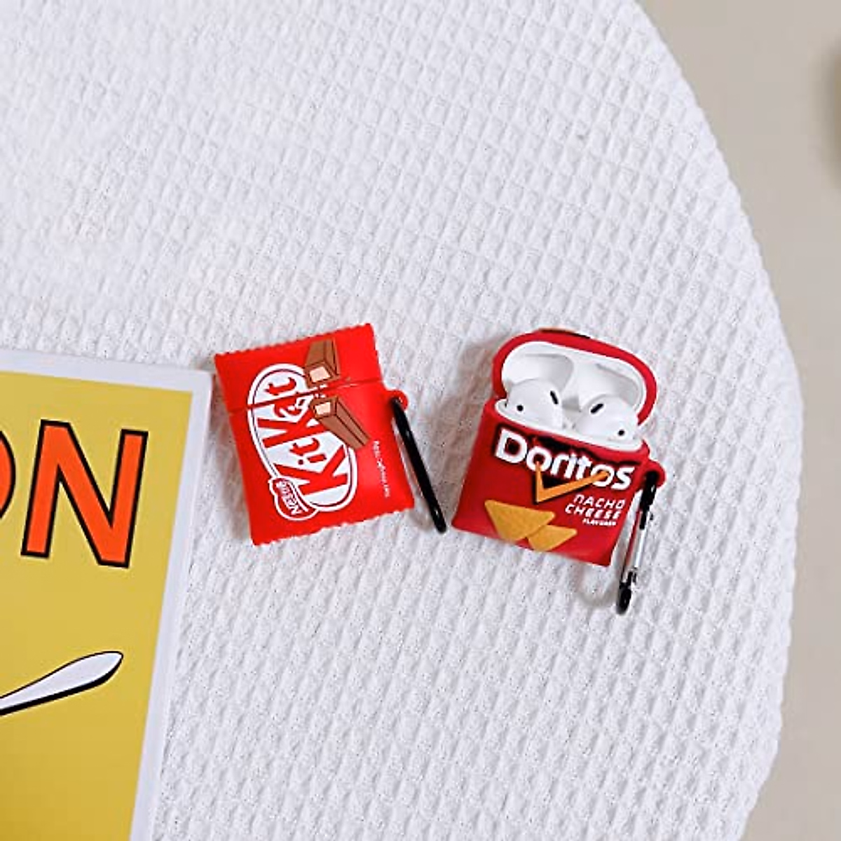 【2 Pack】 Aerymli 3D Chocolates+Tortilla Chips Case for Airpods 2nd/1st,3D Cute Kawaii Cool Unique Food Chocolates Tortilla Chips Shape Kids Girls Women Soft Case for Airpods 2nd/Airpods 1st Case