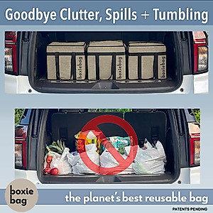 BOXIEBAG Collapsible Reuseable Insulated Grocery Bag - Stackable Heavy Duty Grocery Tote Bag - Insulated Tote Bag (1 Pack)