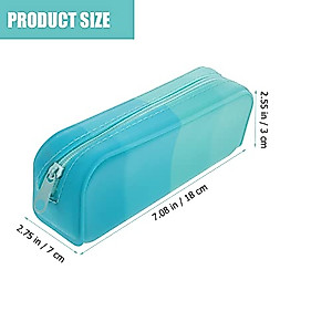 Silicone Pencil Case Pouch Bag Candy Color Pencil Case Cute Pen Case Silicone Pencil Case Small Cute Aesthetic Zipper Pencil Pouch for Travel Cosmetics Makeup Green