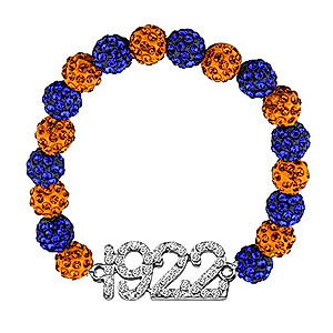 POTIY Sigma Gamma Rho Sorority Gift 1922 Sorority Jewelry SGR Charm Crystal Beads Bracelet for Women (1922 Bead Bracelet)