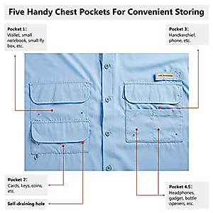 BASSDASH UPF 50 Men’s Fishing Dress Shirt Button Down Woven Short Sleeve Outdoor