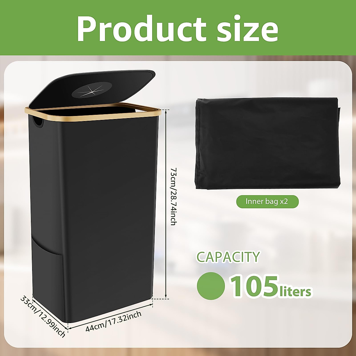 Recycling Bin Large Capacity Recycle Bin with Lid, Recycling Bin for Kitchen Indoor Home, Removable Reusable Recycling Container,Foldable Portable Recycle Bin Glass Waste Plastice