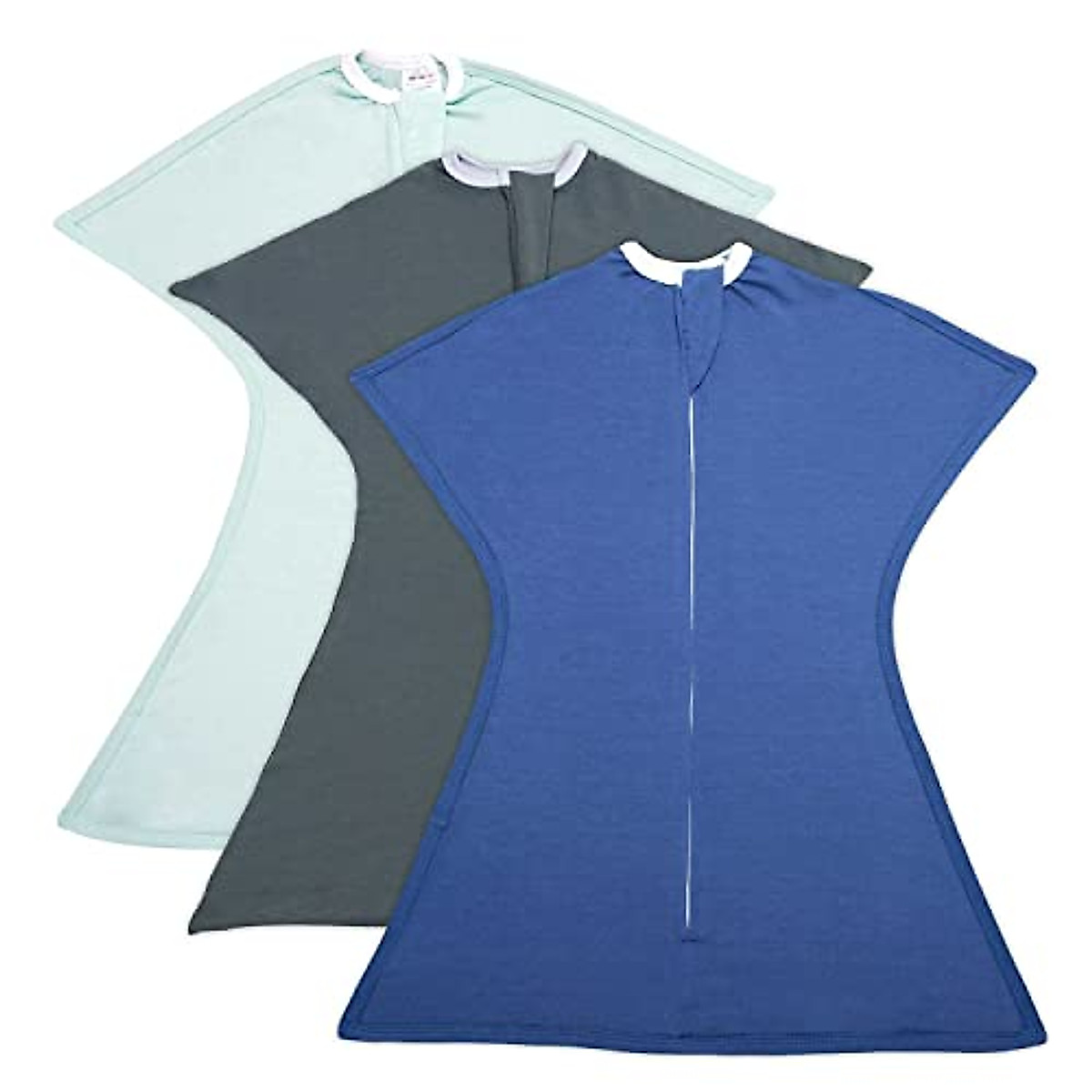 SleepingBaby Zipadee-Zip Transition Swaddle - Baby Sleep Sack with Zipper Convenience - Roomy Baby Wearable Blanket for Easy Diaper Changes - ClassicBoy, Medium (6-12 Month) - 3 Pack