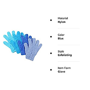 Slick- Exfoliating Gloves, 4 Pcs, Skin Exfoliator for Body, Shower Gloves, Scrub Gloves Exfoliating, Exfoliating Body Scrub Gloves, Loofah Glove, Exfoliation Mitt, Bath Gloves