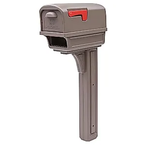Architectural Mailboxes Gentry Plastic, Dual Access, Mailbox and Post Kit, GGC1M00AM, Mocha, Large Capacity