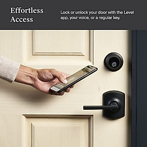 Level Lock Smart Lock, Keyless Entry, Smartphone Access, Bluetooth Enabled, Works with Apple HomeKit - Matte Black