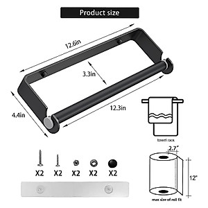 Paper Towel Holder, Aheucndg Wall Mount Paper Towel Holder, for Kitchen or Bathroom Self-Adhesive or Drill Mounting Paper Roll Holder (1Pack)