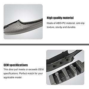 3mirrors Interior Door Pull Handle Front Driver & Passenger Side Armrest Handle Compatible with 2003-2019 Chevrolet Express or GMC Savana 1500 2500 3500 Van (Gray)